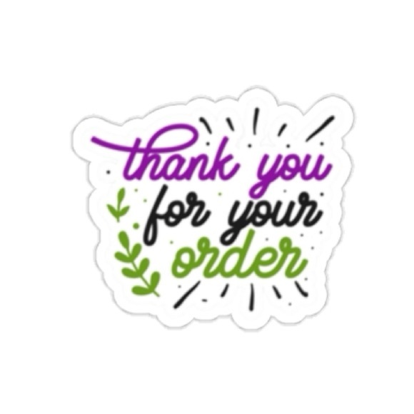 Handmade | Design | 20 Count Thank You Purple Green Sticker 2 Inch ...